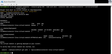 deploying the kubernetes aci connector on aks managed