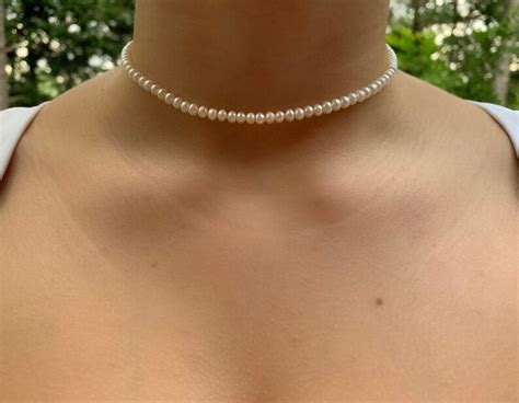 4mm Freshwater Pearl Choker Bridal Jewelry Graduation Etsy