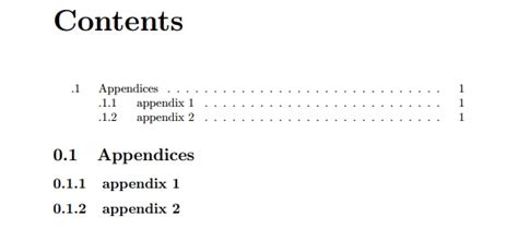 [tex latex] display of appendix titles in toc and in the document