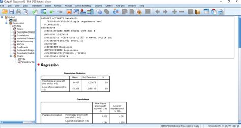 how to run simple regression test in spss