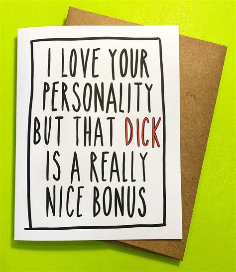 I Love Your Personality But That Dick Valentines Day Card Etsy