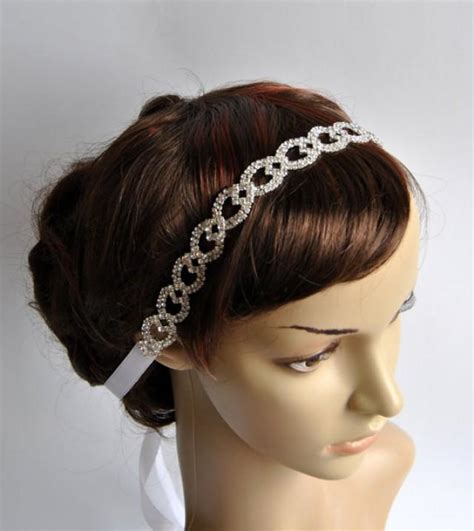 Crystal Luxury Rhinestone Tie On Headband Headpiece Prom Headband
