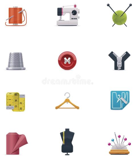 Vector Sewing Icon Set Stock Vector Illustration Of Needlework 29208339