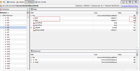 java memory leak in concurrentlinkedqueue node objects stack overflow