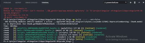 angular error in src main ts module not found ng build prod