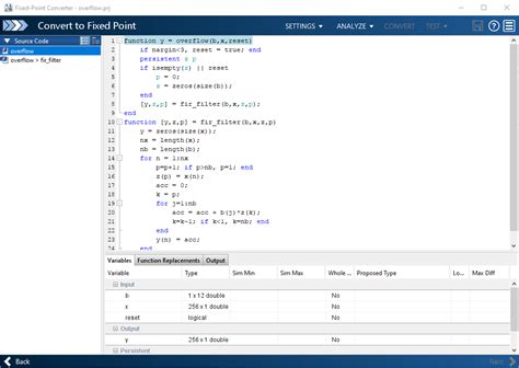detect overflows matlab and simulink