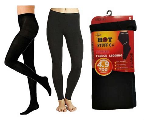 2 Pairs Hot Stuff Thermal Fleece 4 9 Tog Warm Footless Or Full Foot