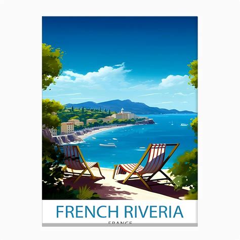 French Riviera Travel Poster 3 Canvas Print By Doublet Fy