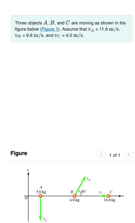 Solved Three Objects A B And C Are Moving As Shown In The