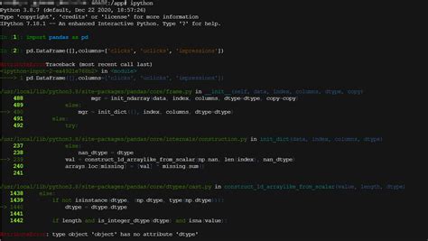bug attributeerror type object object has no attribute dtype with