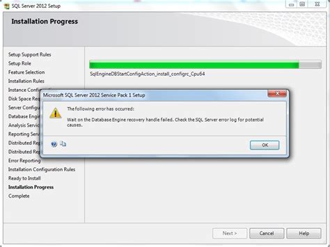 troubleshooting sql server installation error wait on