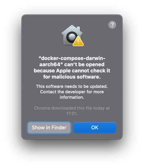 cannot run executable under macos 12 6 · issue 9850 · docker compose