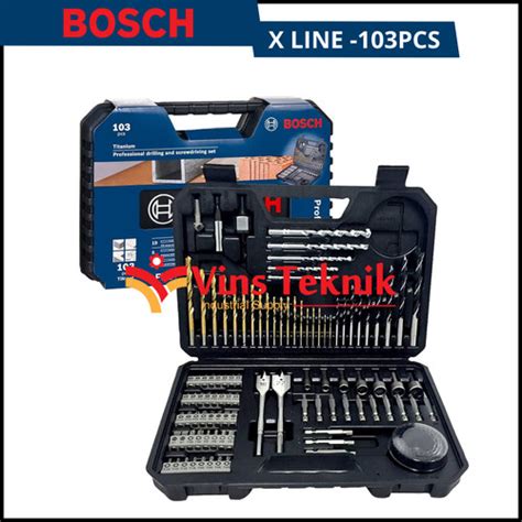 Jual Mata Bor 103 Pcs Promixed X Line Titanium Bit Set Bosch 2608594070
