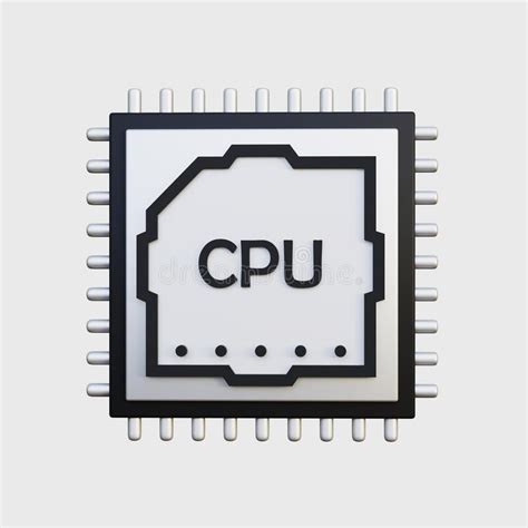 Microchip Computer Cpu Microprocessor 3d Render Stock Illustration