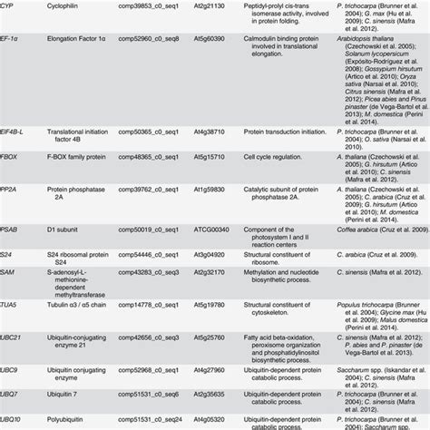 Candidate Reference Genes And Their Annotated Functions Download Table