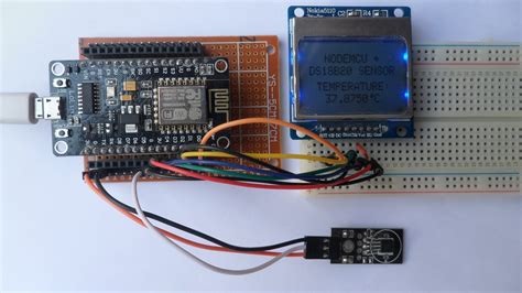 nodemcu with ds18b20 temperature sensor and nokia 5110 lcd