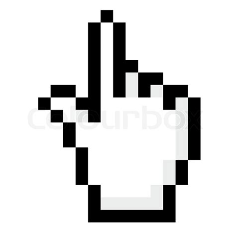 pixelated cursor pointer hand stock vector colourbox