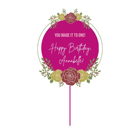 Cake Topper Template Editable