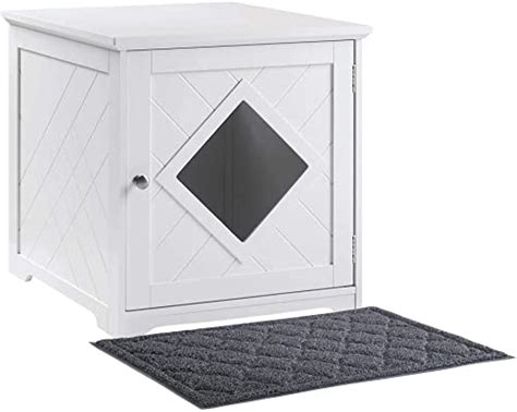 Unipaws Cat Litter Box Enclosure With Mat Privacy Cat Washroom Litter