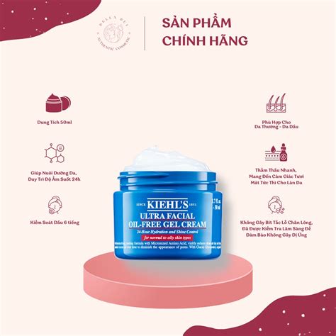 Kem Dưỡng Cấp Ẩm Kiềm Dầu Ultra Facial Oil Free Gel Cream Kiehls