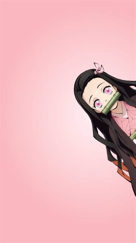 Nezuko Anime Lindas Asesino De Demonios Pasteles Rosas Fondo De