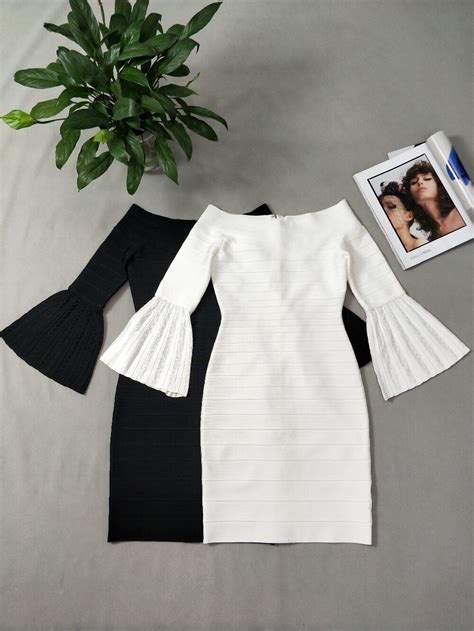 High Quality Women Sexy Slash Neck Flaresleeve White Black Thick Rayon