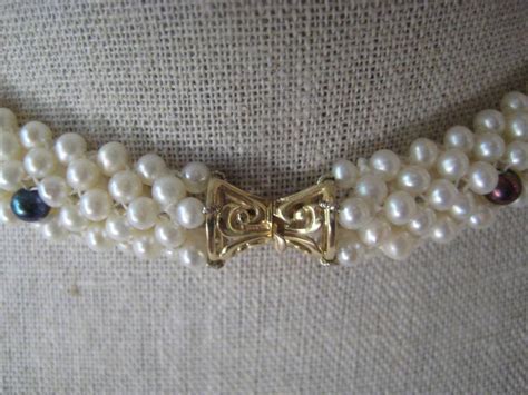 Marina J Woven White And Black Pearl Rope Necklace With 14k Yellow