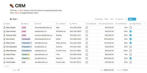 notion client database template