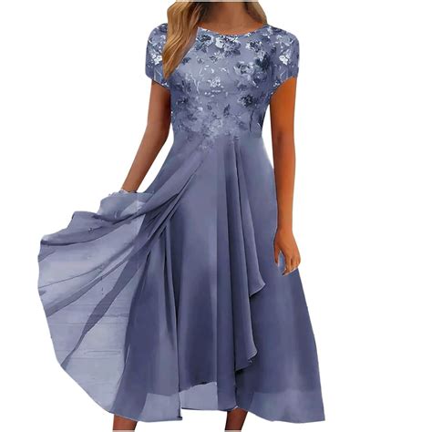 Hcuribad Plus Size Dresses For Curvy Women 2024 New Womens Chiffon