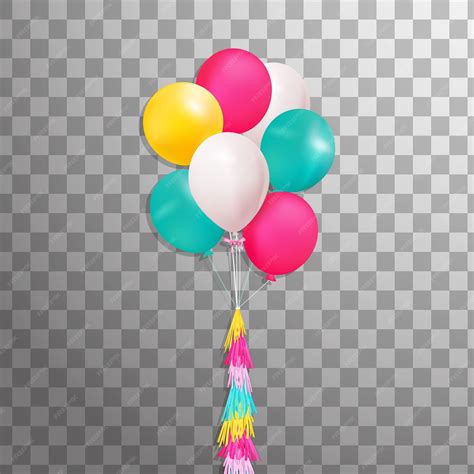 Premium Vector Bunch Of Colorful Helium Balloons Isolated Frosted