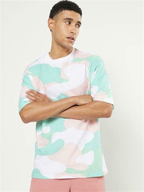 Buy Bewakoof Mens Sun Kissed Green Camo Short Sleeve Round Neck