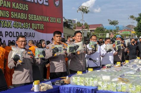 Polda Riau Ungkap Kasus Sabu Terbesar Barang Bukti 203 Kg Republika