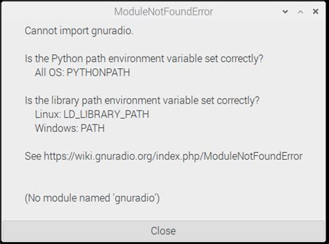 modulenotfounderror gnu radio