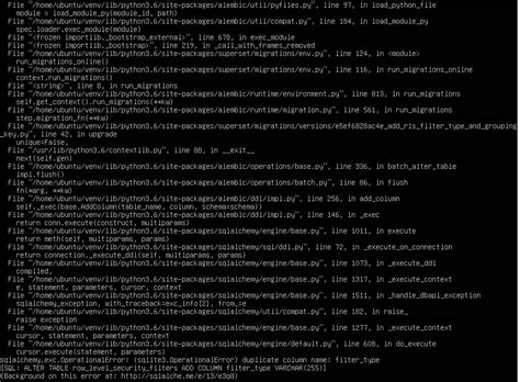 ubuntu sqlalchemy error when upgrading apache superset