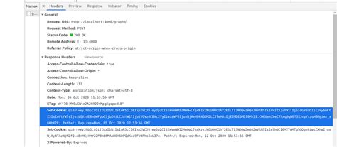 node js reactjs using apollo client not setting cookies