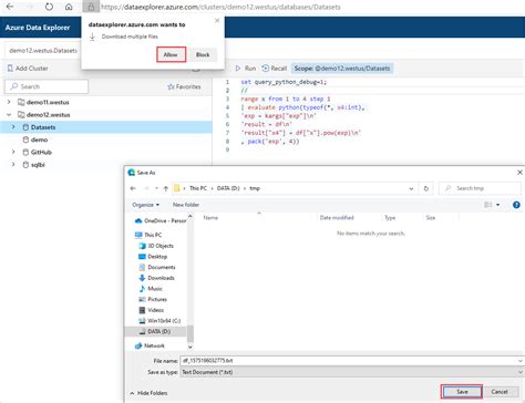 debug kusto query language inline python using vs code