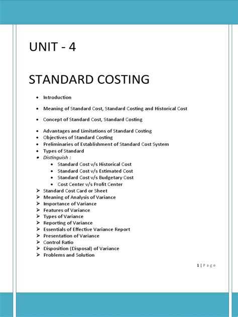 Standard Costing Variance Analysis Pdf Cost Subtraction