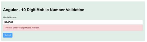 10 digit mobile number validation in angular javatpoint