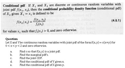 solved conditional pdf if x 1 and x 2 are discrete or con