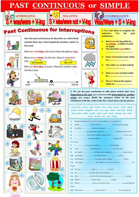 Esl Past Simple Past Continuous Exercises Exercise Poster