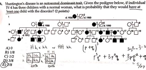 Solved Huntingtons Disease Is An Autosomal Dominant Trait