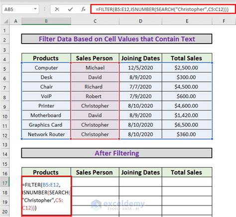 how to filter data based on cell value in excel 6 easy methods