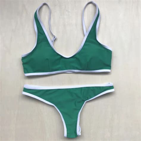 Trangel 2018 Sexy Bikini Women Swimwear Patchwork Push Up Beach Wear