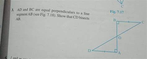 3 Ad And Bc Are Equal Perpendiculars To A Line Segment Ab See Fig 7 18