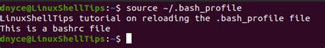 how to reload bash profile in linux command line
