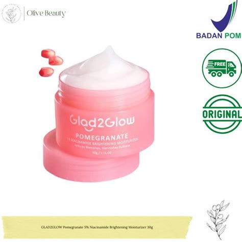 Jual Glad2glow Pomegranate 5 Niacinamide Brightening Moisturizer 30g