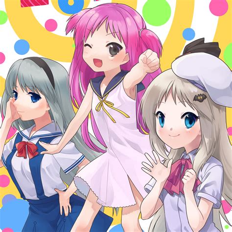 Safebooru 3girls D Absurdres Arm At Side Bat Hair Ornament Beret