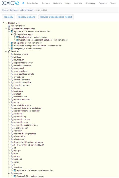 impact charts device42 documentation device42 documentation