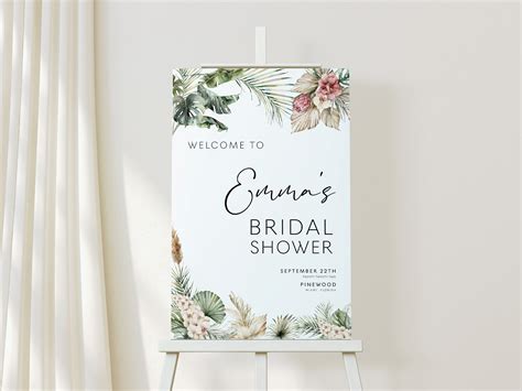 Tropical Welcome Sign Tropical Bridal Shower Beach Bridal Shower Br