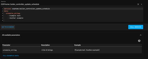 how to send array to esphome service from python esphome home